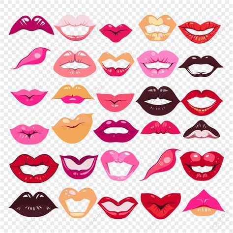 키스 입술 벡터상표클립 아트만화 Png 일러스트 무료 다운로드 Lovepik