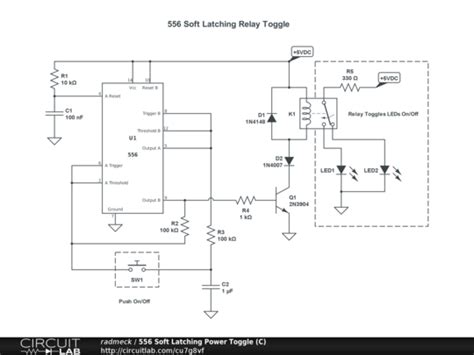 556 Soft Latching Relay Toggle Circuitlab