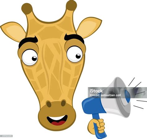 Emoticon Face Character Giraffe Cartoon Talk Loudspeaker Megaphone Stock Illustration Download