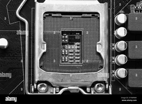 Blank Cpu Socket On Mainboard Background For Design In Your Work