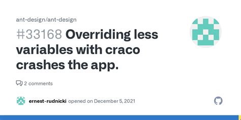 overriding less variables with craco crashes the app · issue 33168