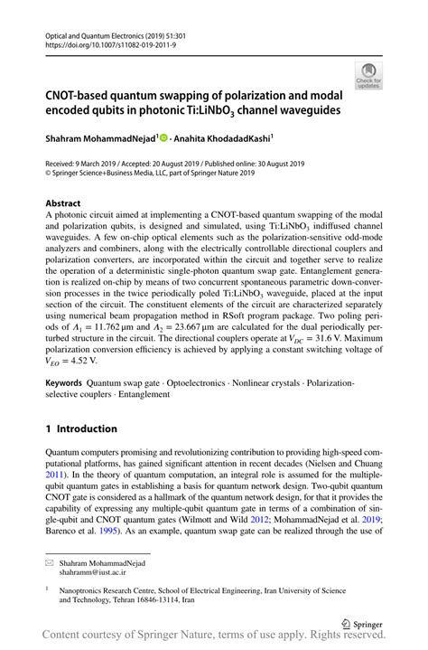 Cnot Based Quantum Swapping Of Polarization And Modal Encoded Qubits In