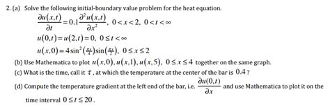 Solved A Solve The Following Initial Boundary Value