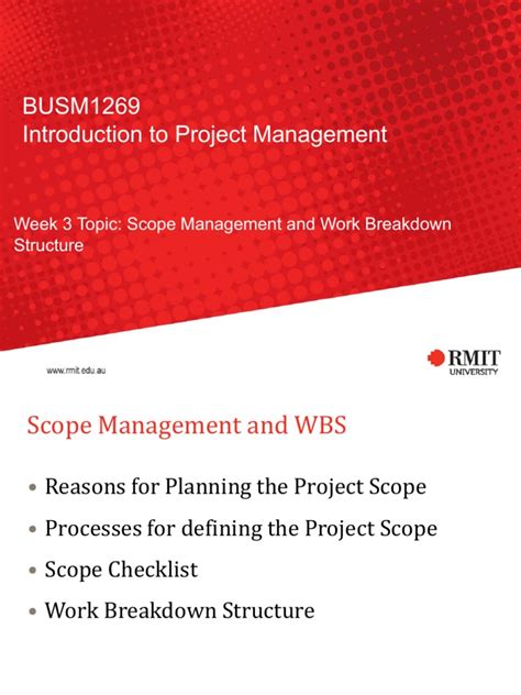 Week 3 Busm1269 Scope Management And Wbs 2 Pdf Finance And Money