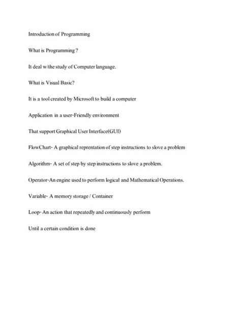 Introduction To Programming Pdf