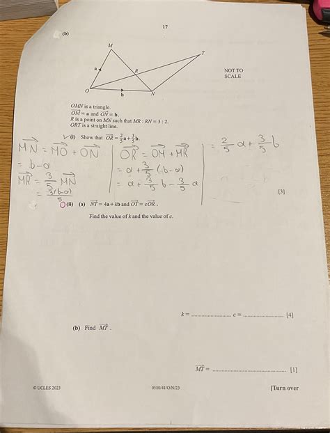 0580 Maths Vector Question R Igcse