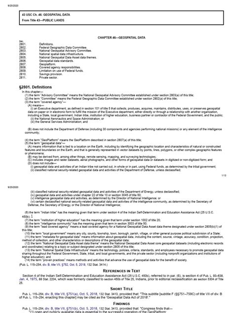 43 Usc Ch 46 Geospatial Data Geospatial Data Act Pdf Geographic