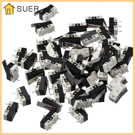 Suer 50pcs Micro Switch Spdt 3 Pin Micro Limit Switch Normal Open