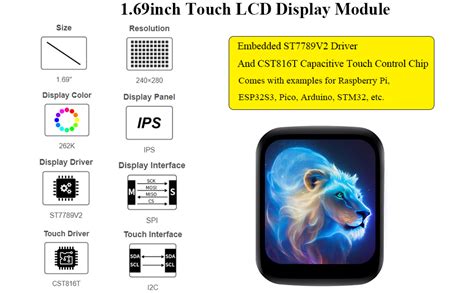 1 69inch Touch Round Lcd Display Module 240×280 Resolution Ips Screen 262k Display