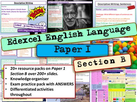 Edexcel Paper Two Exemplars English Language Paper 1