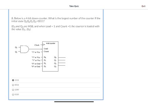 Solved 8 Below Is A 4 Bit Down Counter What Is The Largest Chegg Com