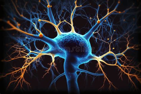 An Illustration Of A View Of A Neuron Ai Generated Stock Illustration