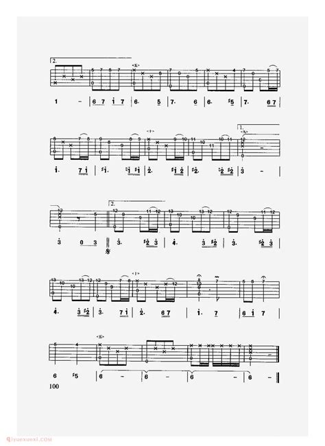 中外吉他名曲[镜中的安娜一]六线谱 吉他学习网