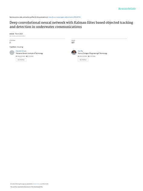 Deep Convolutional Neural Network With Kalman Filter Based Objected Tracking And Detection In