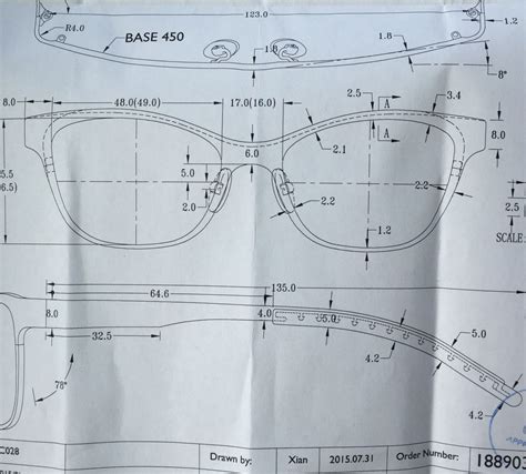 Technical Drawing For My Bespoke Tom Davies Frames Thank You Ulla