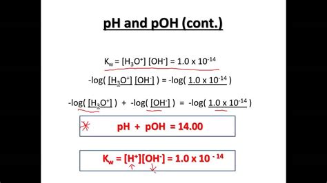 Ph And Poh Formulas