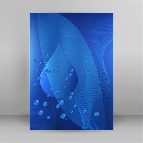 신선도 자연 테마 파란색 요소 디자인의 신선한 물 배경 제목 전면 레이블 스파 제품 벡터 그림 Eps 10의 Meshedge 아래 페이지의 오버레이 배경에 대한 추상 물결