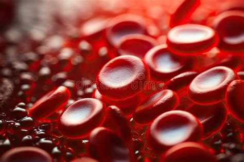 Red Blood Cells Insight 3D Macro Display For Health Biology STEM