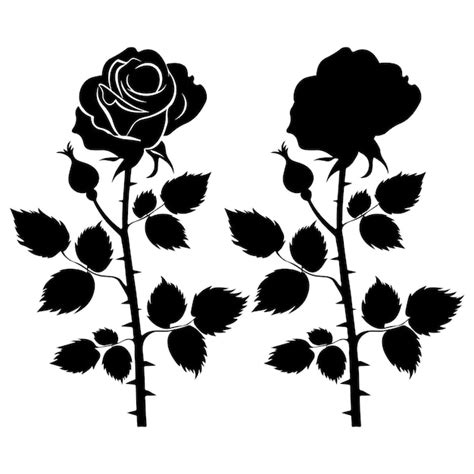 Premium Vector Rose Silhouette Vector