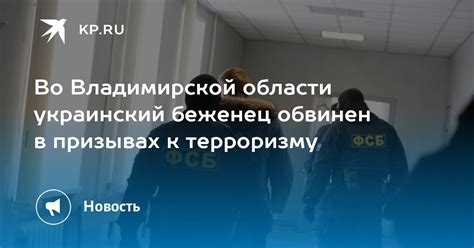 Во Владимирской области украинский беженец обвинен в призывах к терроризму Kp Ru