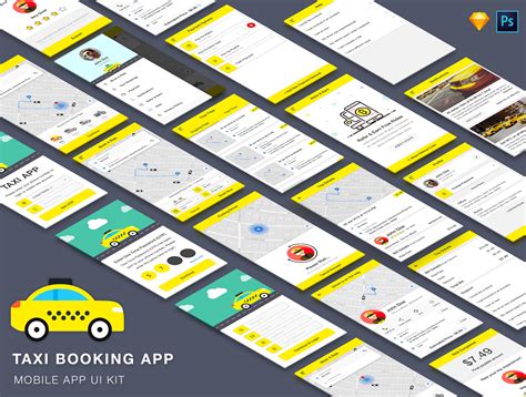 Taxi Booking App UI Kit Behance