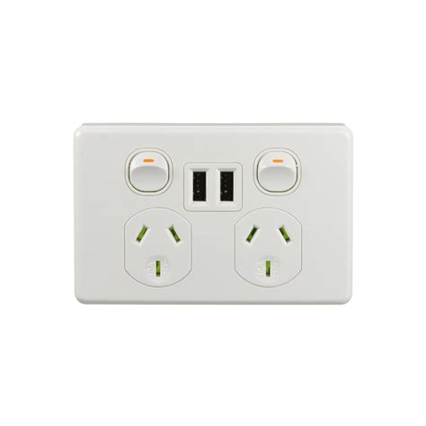 Trader Pupp2usb2g Twin Socket Outlet 10amp With Dual 3 4a Usb Charger