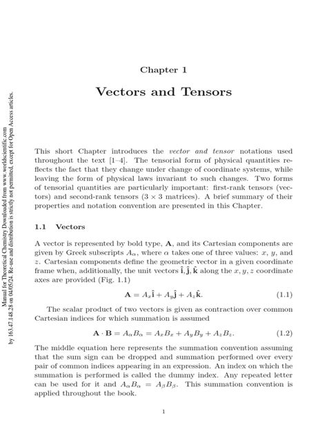 2020 Vectors And Tensors Pdf Tensor Euclidean Vector