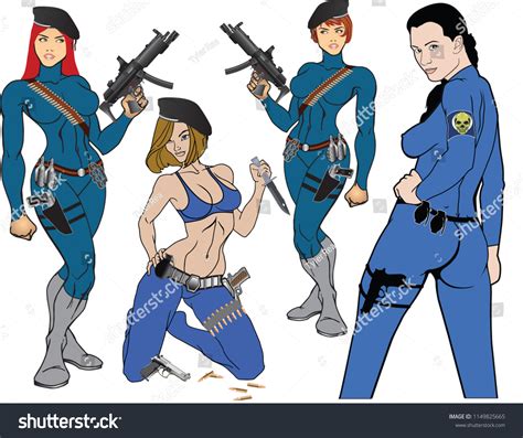 Sexy Security Women Stock Vector Royalty Free 1149825665 Shutterstock