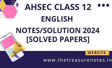 Ahsec Class 12 English Chapter Wise Solutions And Important Question Answers 2024 Hs 2nd Year