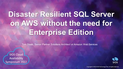 Webinar Disaster Resilient Sql Server On Aws Sios