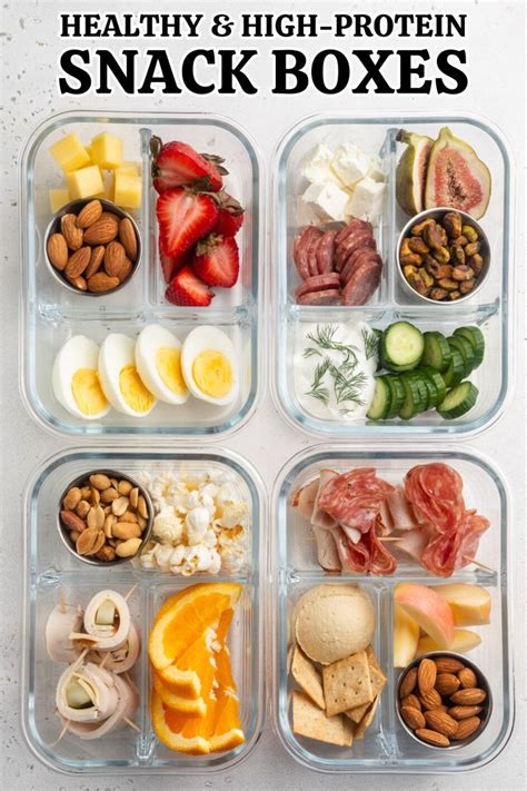 High Protein Snack Boxes 4 Ways