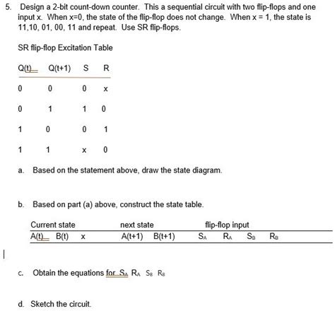 5 Design A 2 Bit Count Down Counter This A Sequential Circuit With