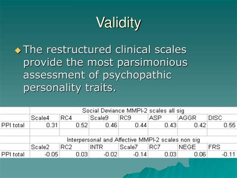 PPT MMPI Restructured Clinical Scales RC Scales PowerPoint Presentation ID