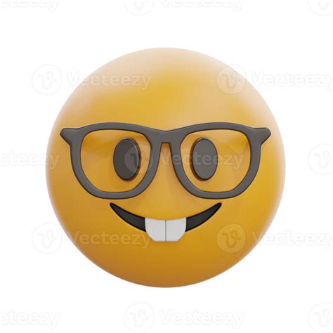 3d Nerd Face Emoji Character Design 51796700 Png