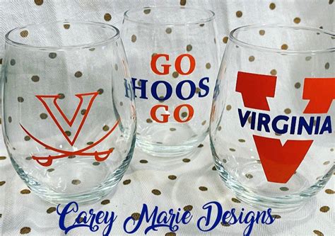 UVA Wine Glass Uva Wine Glass Wahoo Wahoo Gift Uva Gift University Of Va University Of