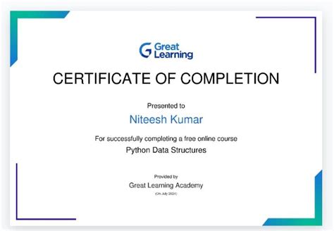 Hi All I Have Successfully Completed The Python Data Structures Course Offered By Great