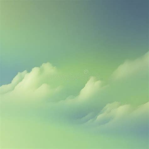 Blue And Green Skies With Smooth Color Transition Ai Generated Stock Illustration