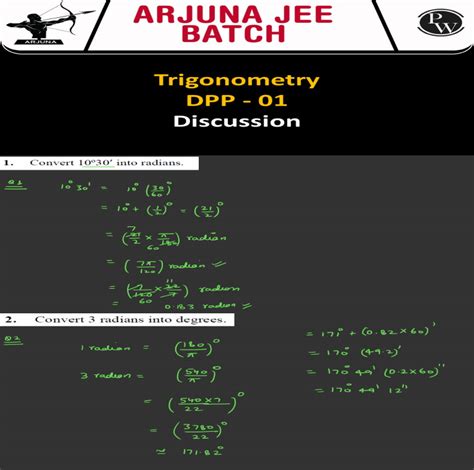 Trigonometry Dpp 01 Solution Noties Pdf