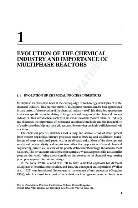 Pdf Evolution Of The Chemical Industry And Importance Of Multiphase Reactors