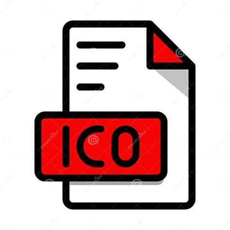 Ico File Format Icon Document Type File Outline Style Design With Color Stock Illustration