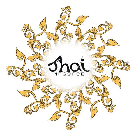 Logo For Thai Massage With Traditional Thai Ornament Pattern Element