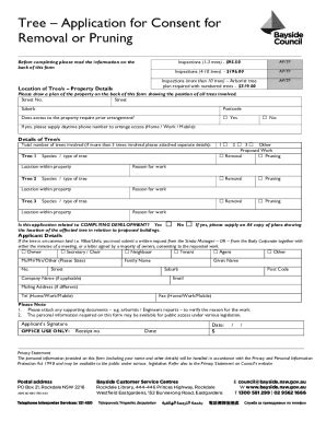 Fillable Online Tree Application For Consent For Removal Or Pruning Fax Email Print PdfFiller