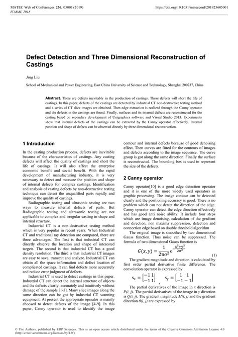 Pdf Defect Detection And Three Dimensional Reconstruction Of Castings