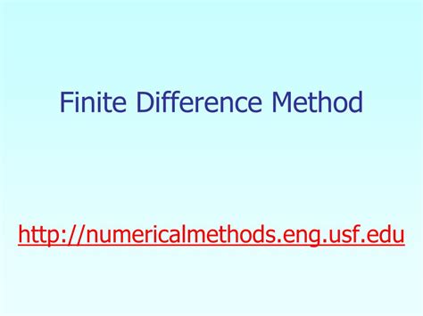 PPT Finite Difference Method PowerPoint Presentation Free Download ID