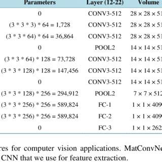 VGG Face CNN Layers Download Table