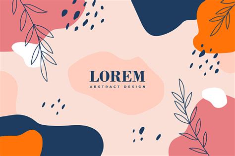 파스텔 색상과 식물 장식품으로 추상적 인 디자인 배경을 손으로 그립니다 벡터 일러스트레이션 0명에 대한 스톡 벡터 아트 및 기타 이미지 Istock