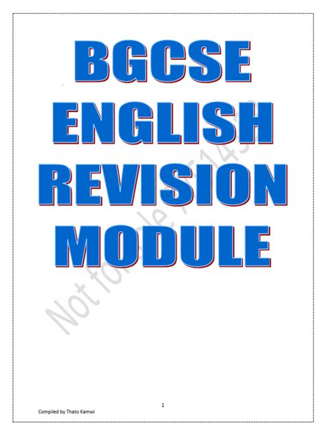 Bgcse English Revision Module Notes Pdf