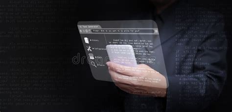 Ai Text Generator Concept A Man Uses Ai Artificial Intelligence On