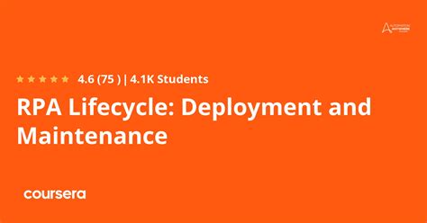 RPA Lifecycle Deployment And Maintenance Coursya