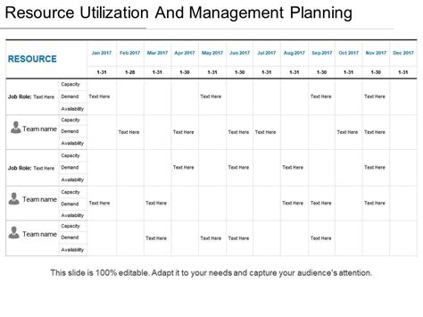 Resource Utilization And Management Planning Sample Of Ppt Graphics Presentation Background